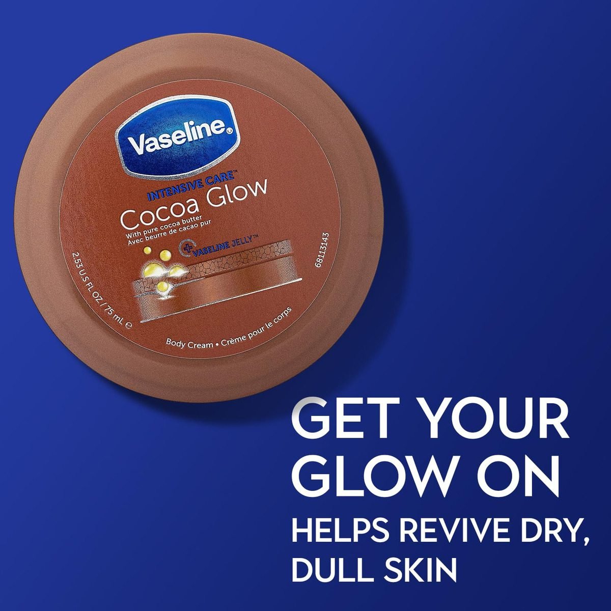Vaselina Cuidado Intensivo Crema Corporal Cocoa Glow 75 Ml